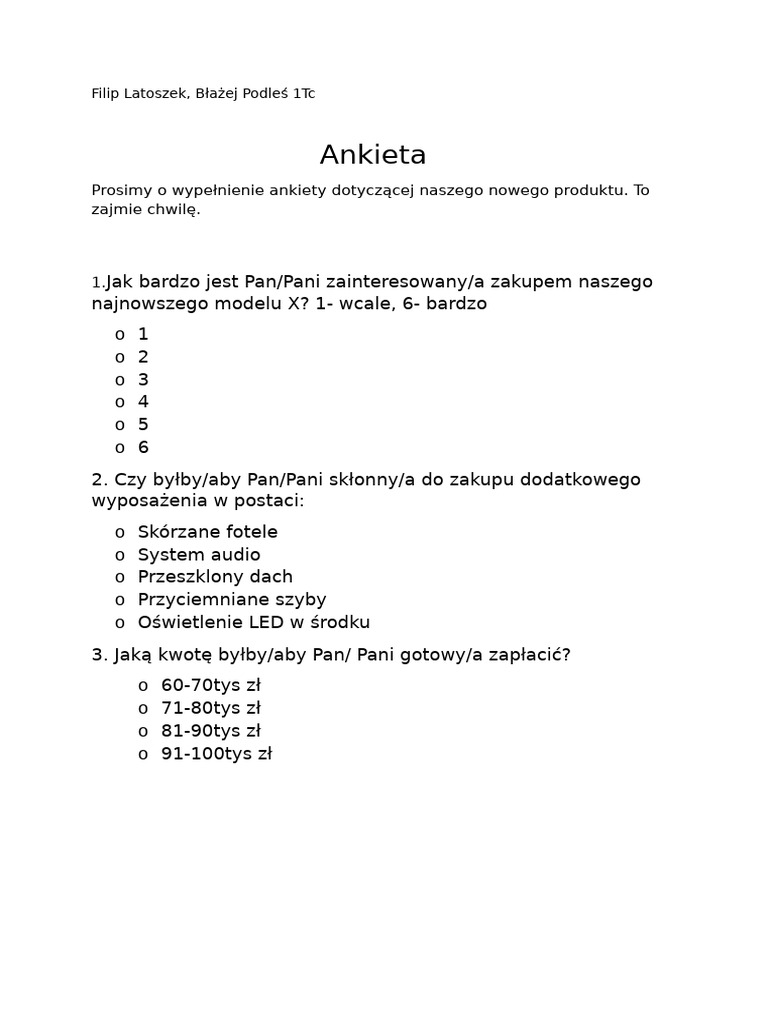 Ankieta | PDF