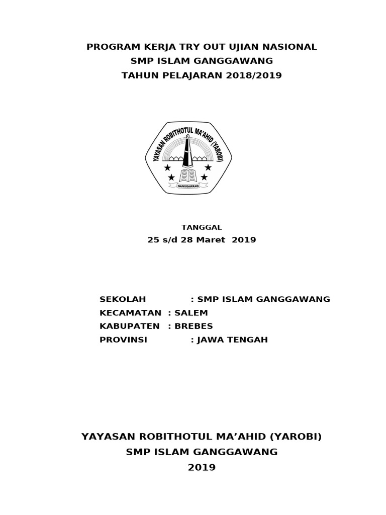 PROGRAM KERJA Try Out | PDF