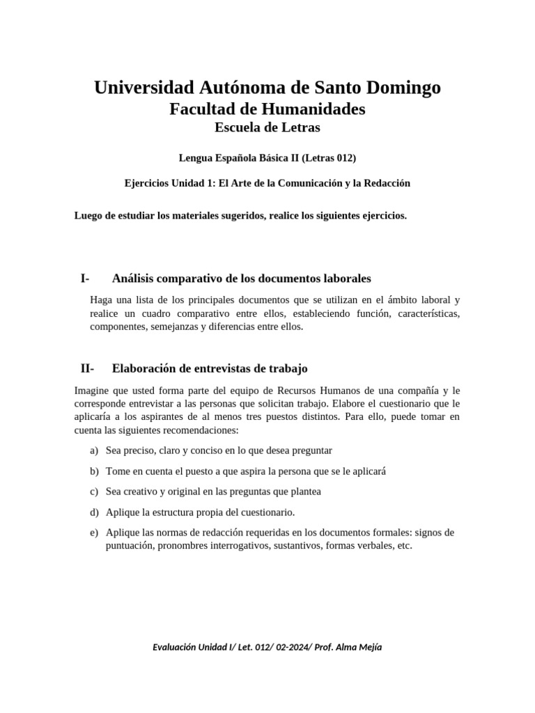 Ejercicios Let 012 Unidad I (02-24) 2 | PDF