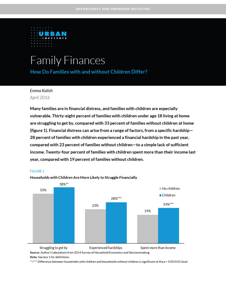 Family Finances How Do Families With and Without Children Differ | PDF ...