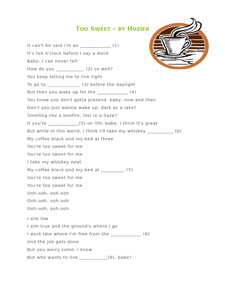 Too Sweet | PDF | Poetry