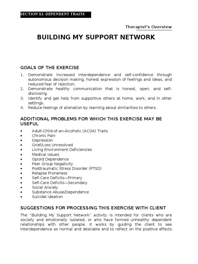 Build Support Network | Download Free PDF | Substance Dependence ...