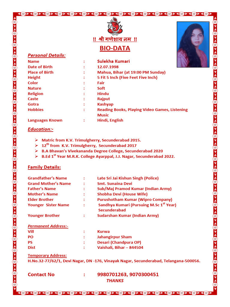 Biodata 2 | PDF