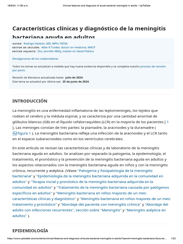 Clinical Features and Diagnosis of Acute Bacterial Meningitis in Adults ...