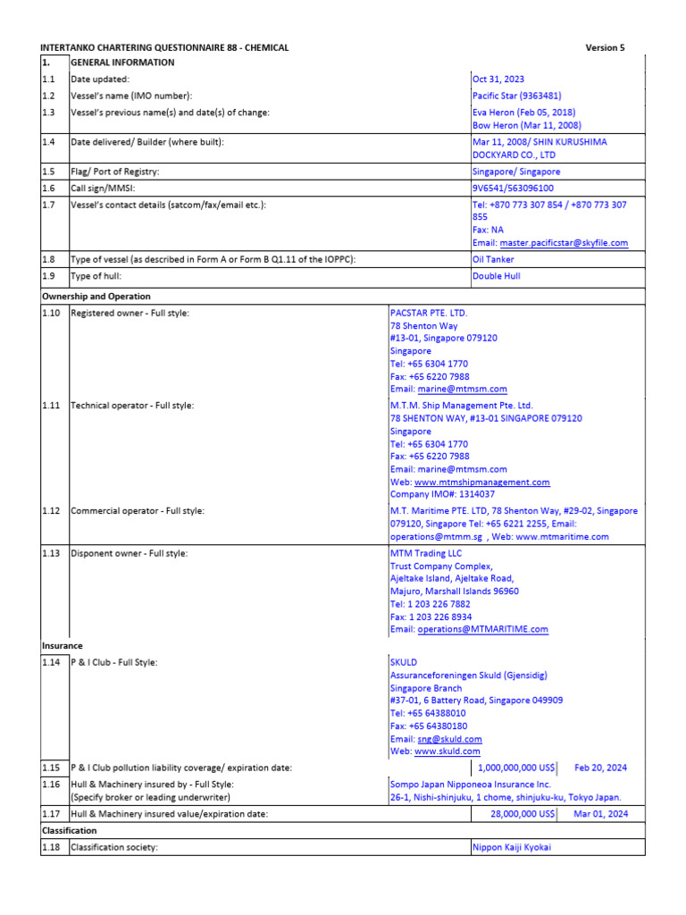 Pacific Star - Q88 | PDF