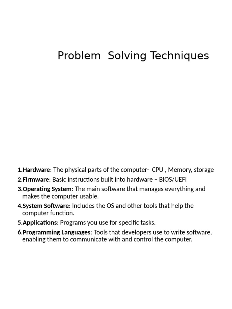 Problem Solving Techniques Pdf 3667