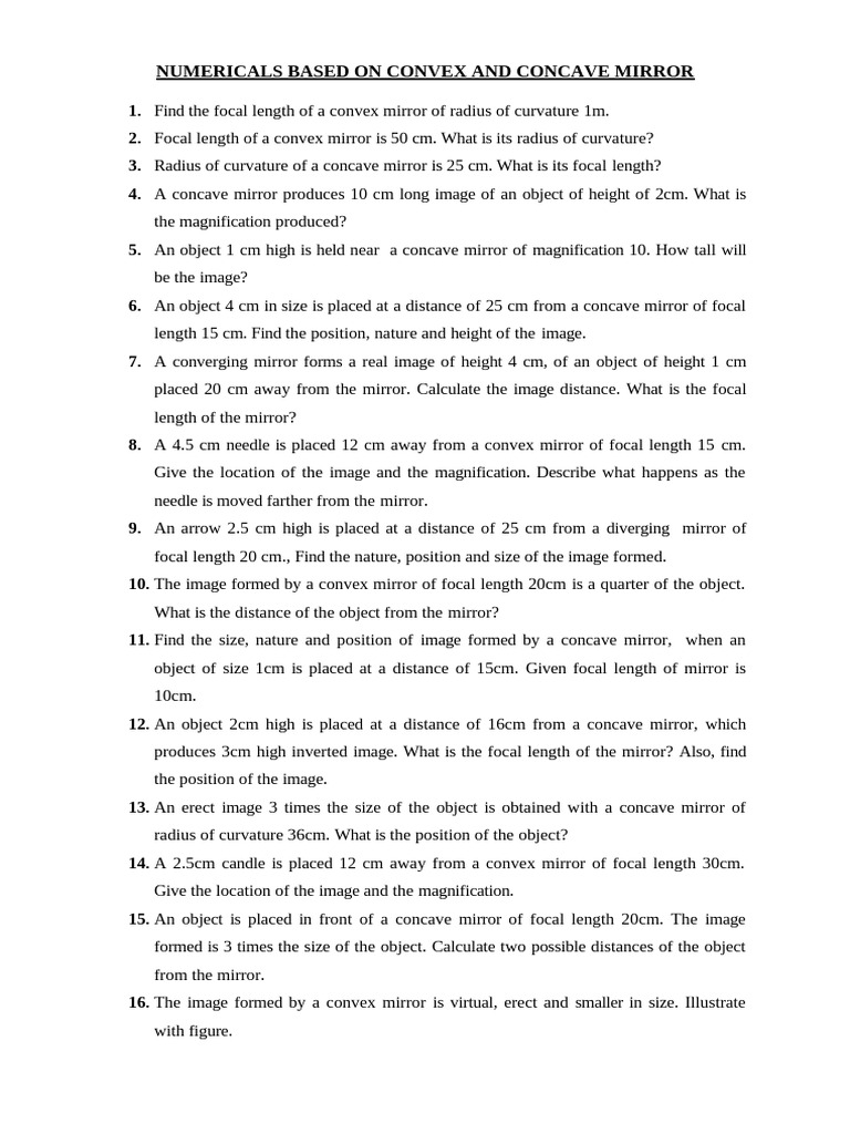 Numericals Light | PDF