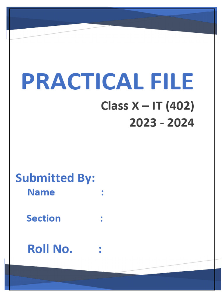 Class X_I.T Practical File(2023-24) | PDF