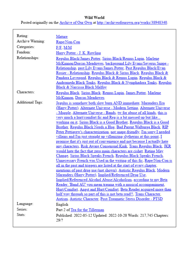 Wild World | PDF