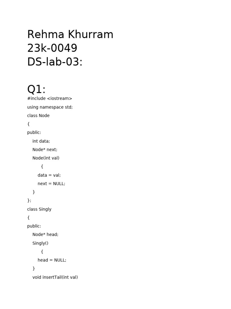 23k-0049 lab 3 dsa | PDF