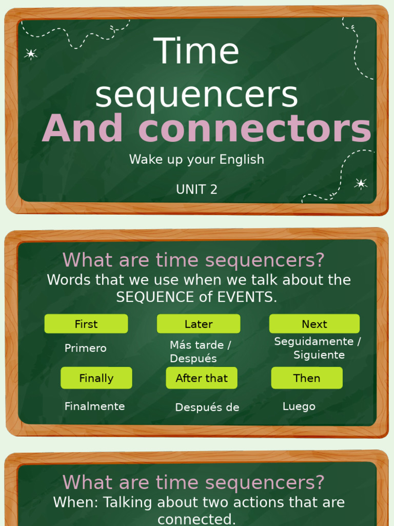 Presentación INGLÉS - Nivel Beginners Time Sequencers and Connector | PDF