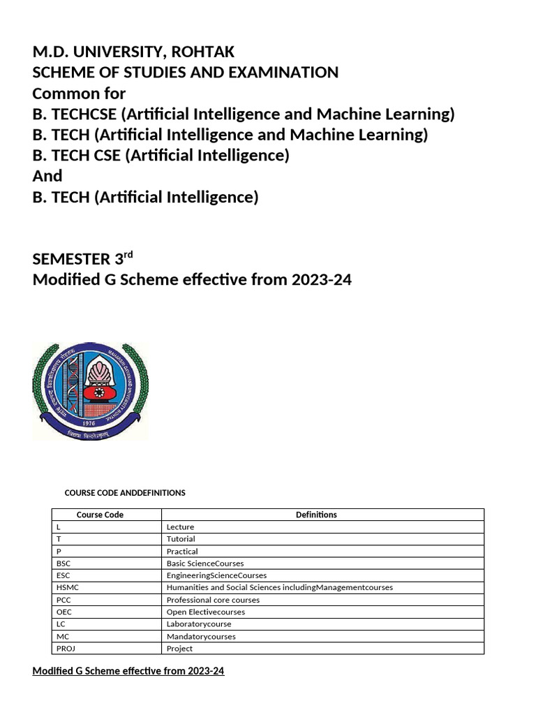 B.Tech AIML 2nd Year | PDF