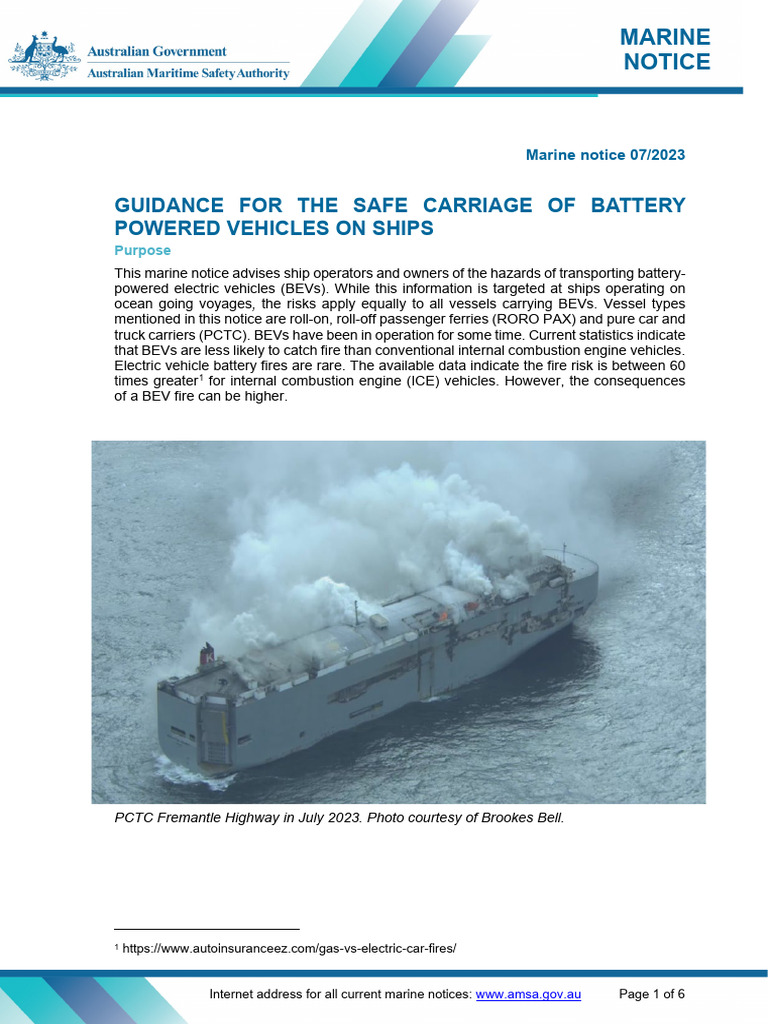 Marine Notice 2023 07 Guidance For The Safe Carriage of Battery Powered ...