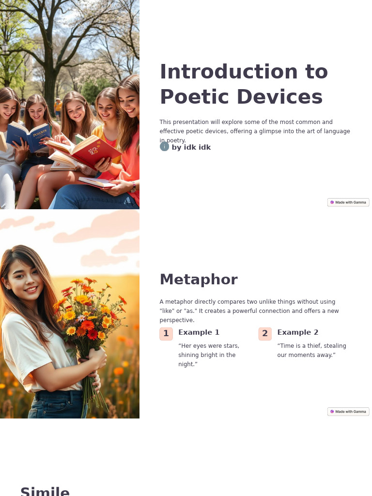 Introduction To Poetic Devices | PDF