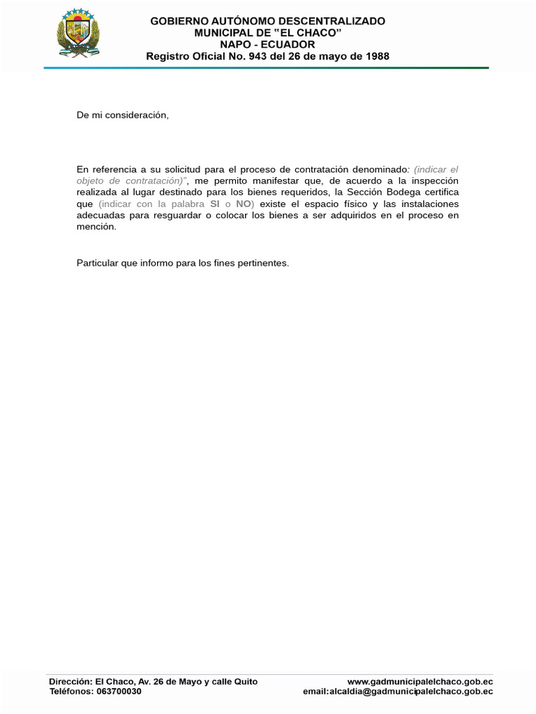 ANEXO-4_EXISTENCIA-DE-ESPACIO-FISICO-RESPUESTA | PDF