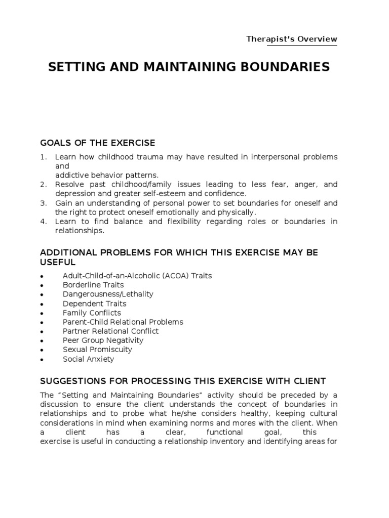 Setting and Maintaining Boundaries | PDF | Interpersonal Relationships ...