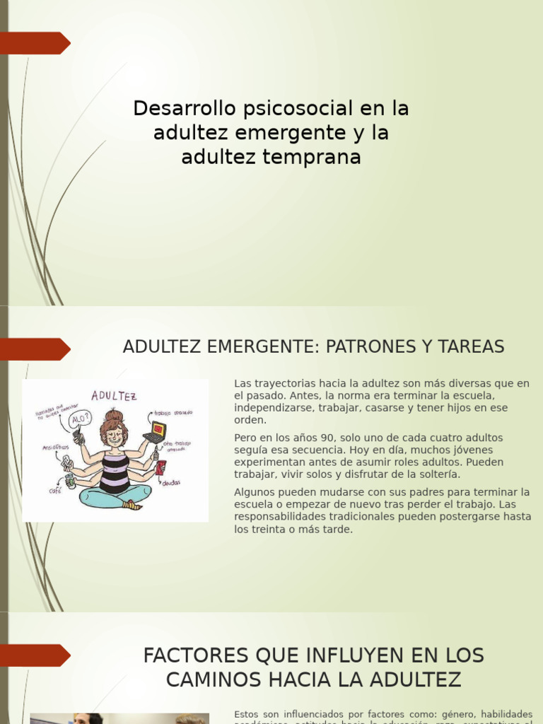 Desarrollo Psicosocial en Adultez Temprana | PDF | Adultos | Homosexualidad