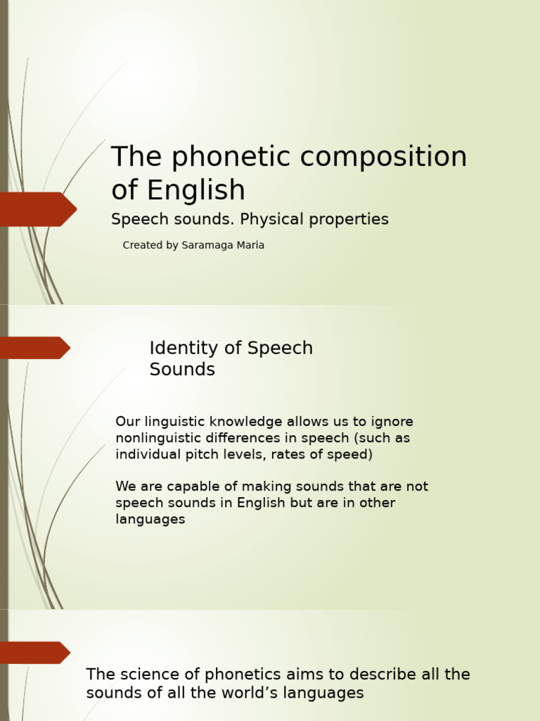 The Phonetic Composition of English | PDF