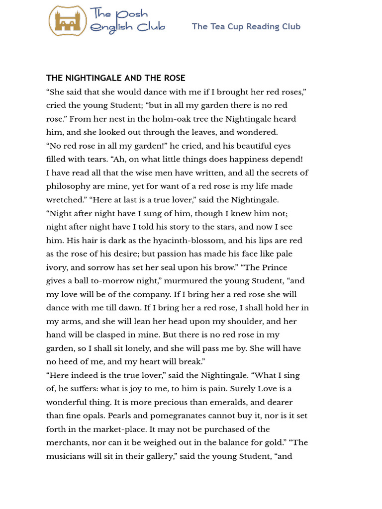 The Nightingale and The Rose | PDF