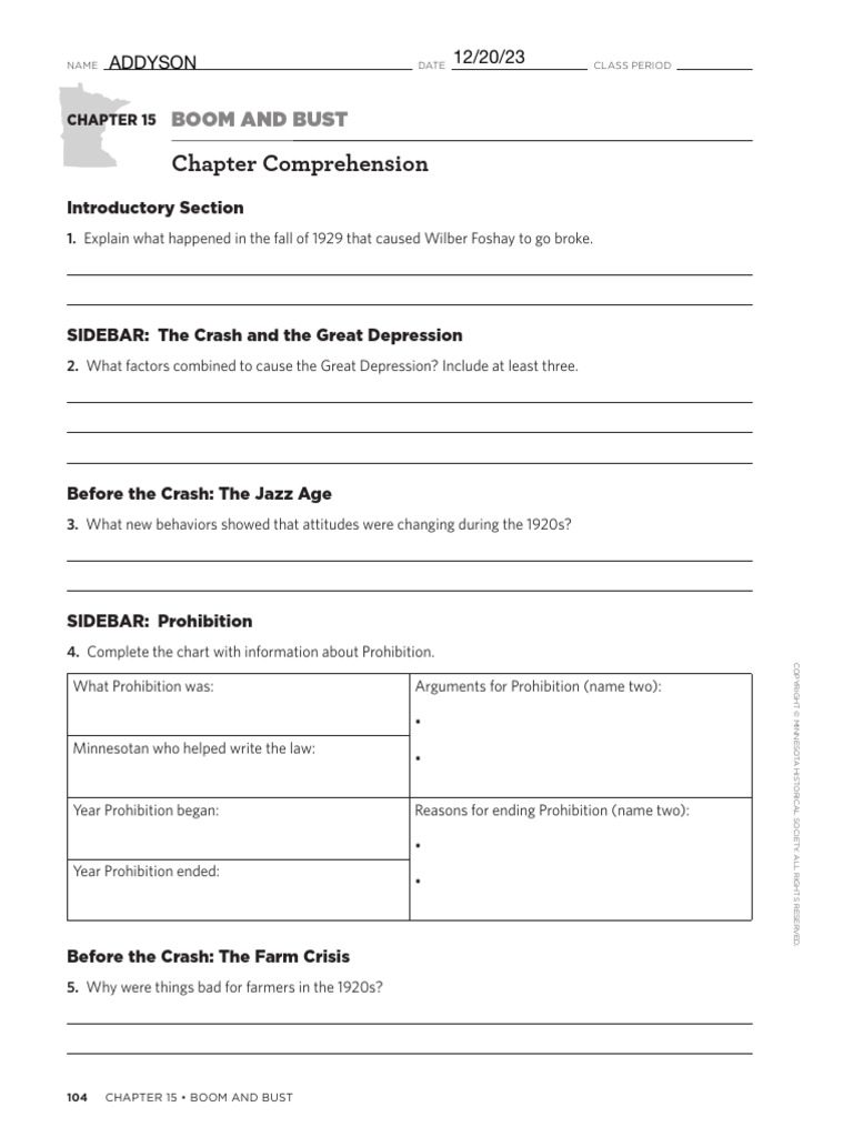 Chapter 15 Assignment | PDF