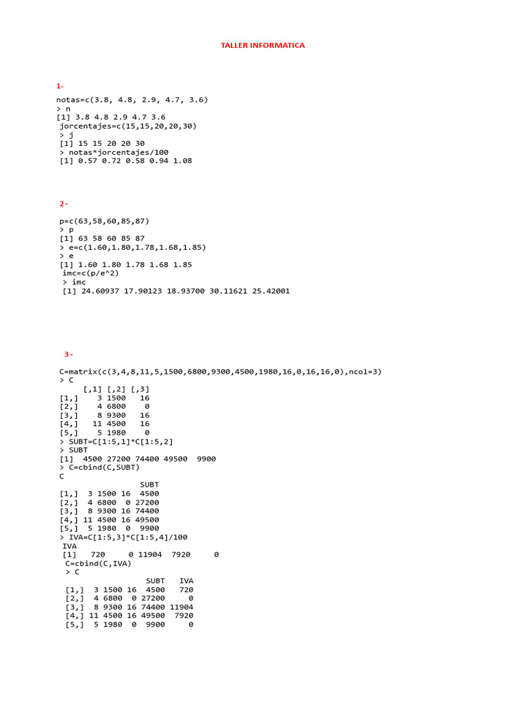 Taller Informatica | PDF