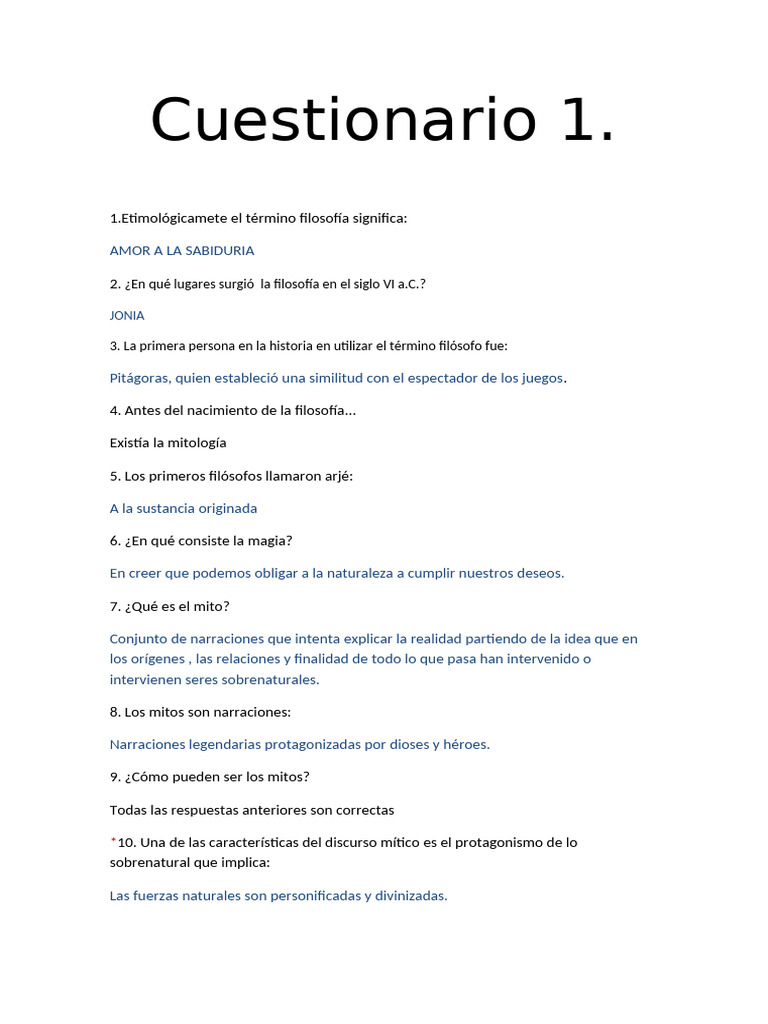 Cuestionario 1 | PDF