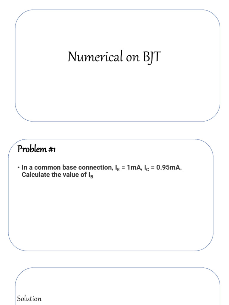 Numerical On BJT | PDF