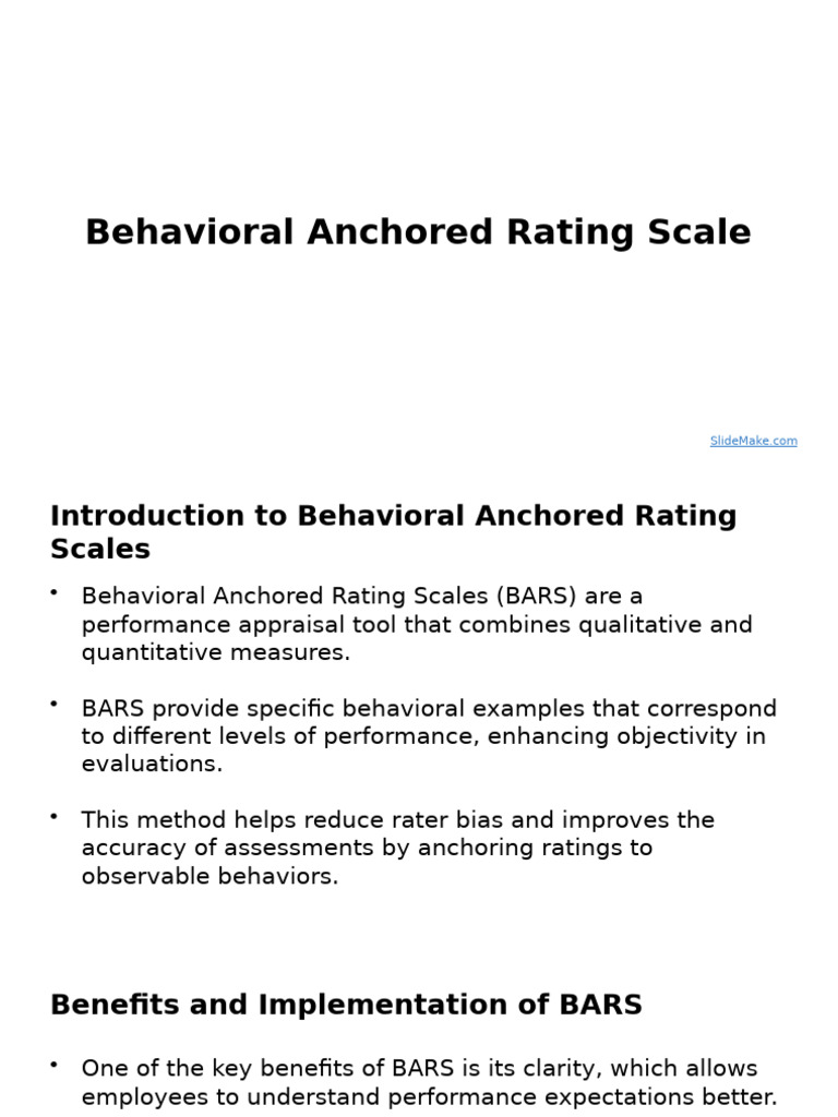 Behavioral Anchored Rating Scale | PDF