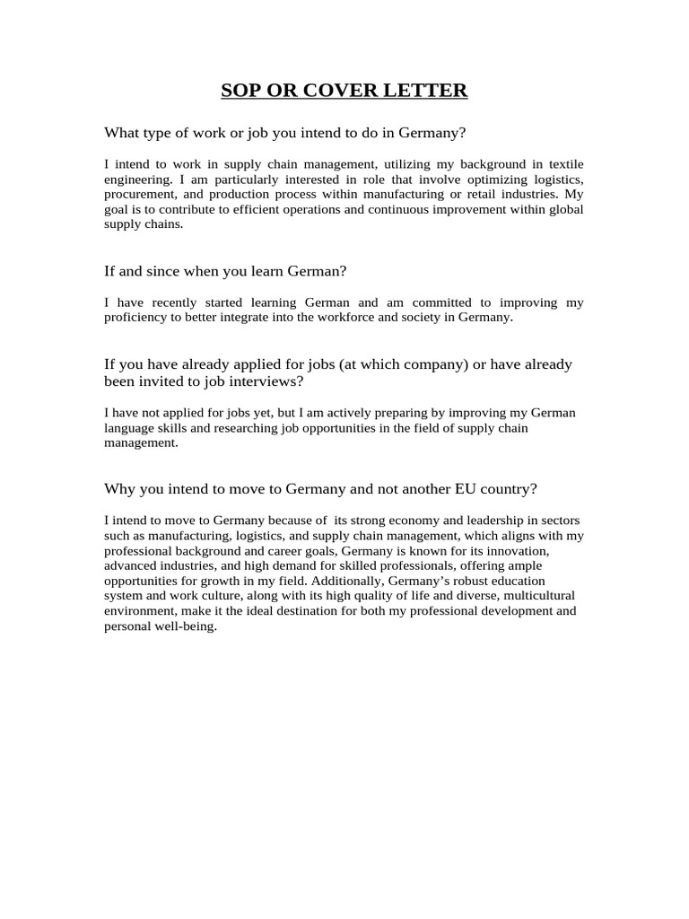 Sop or Cover Letter | PDF
