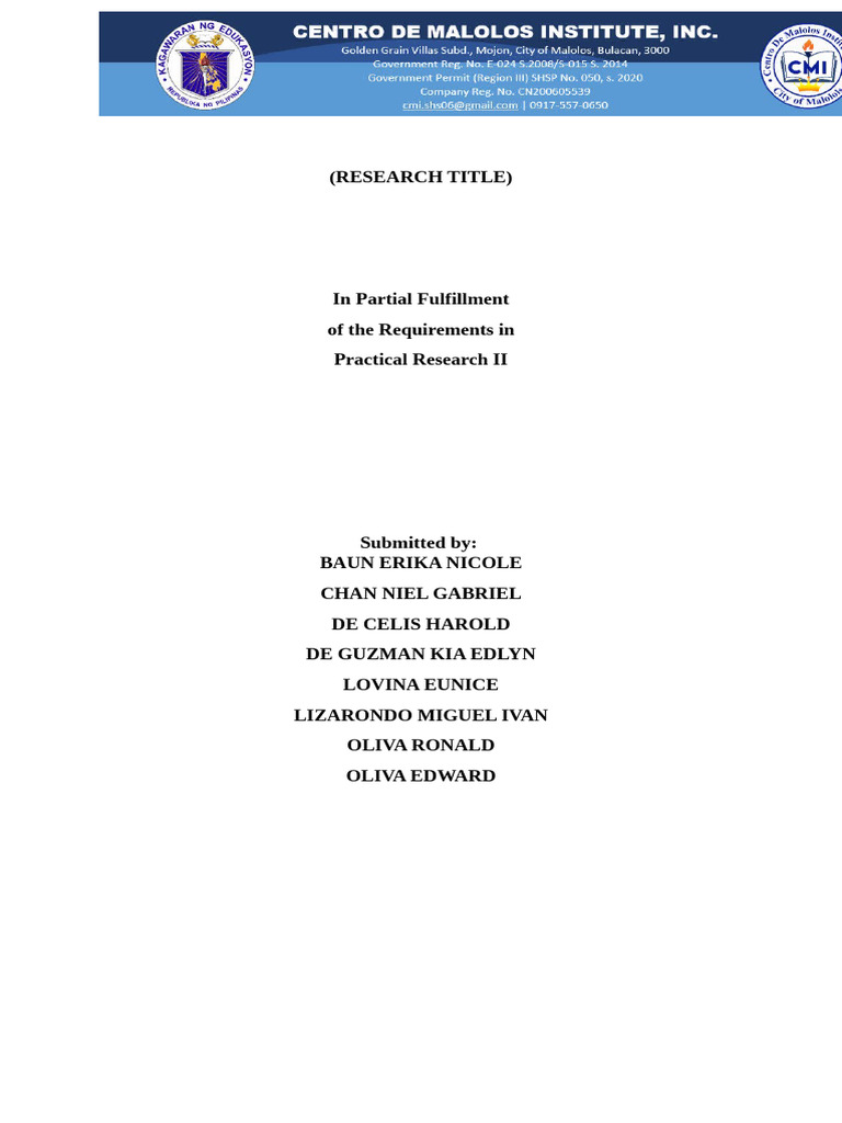 PR2 Titlepage Approvalsheet 1 | PDF