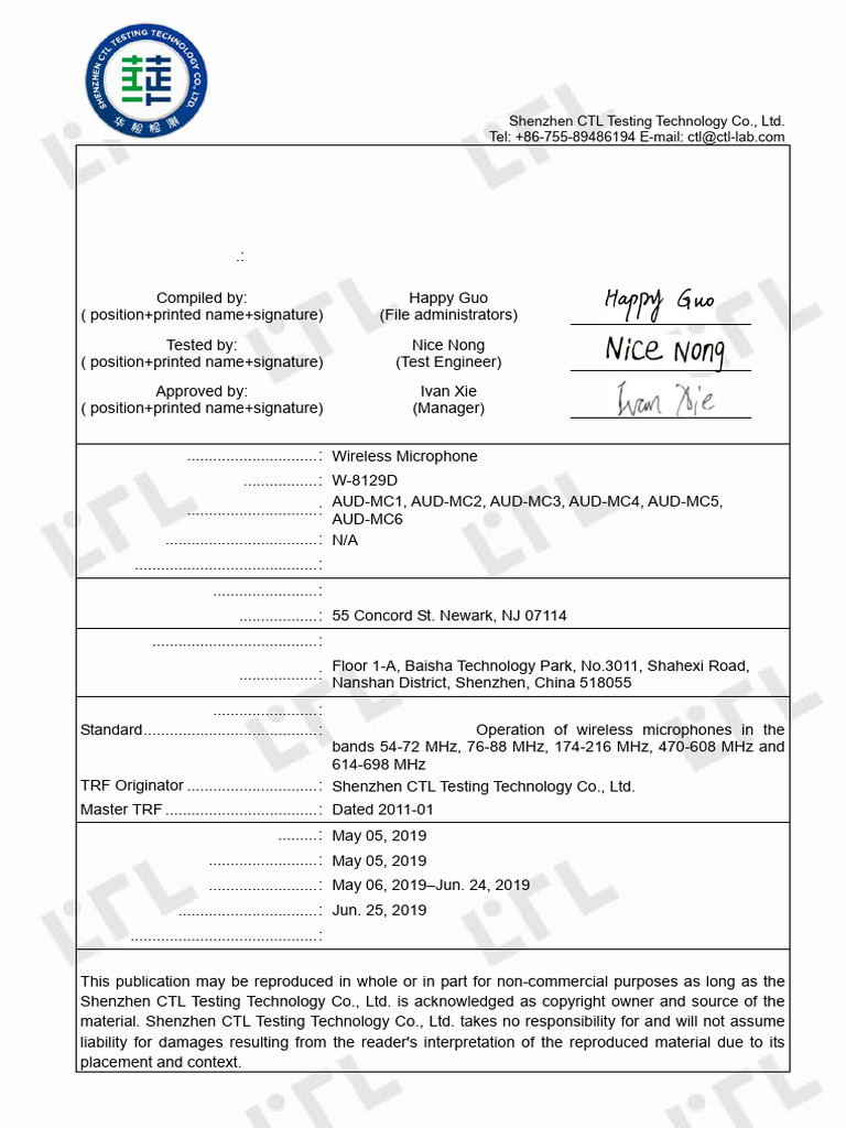 Test Report: FCC PART 15.236 | PDF
