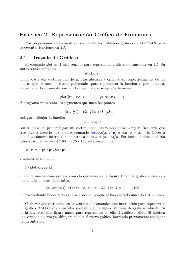 P2 Representación Gráfica de Funciones | PDF