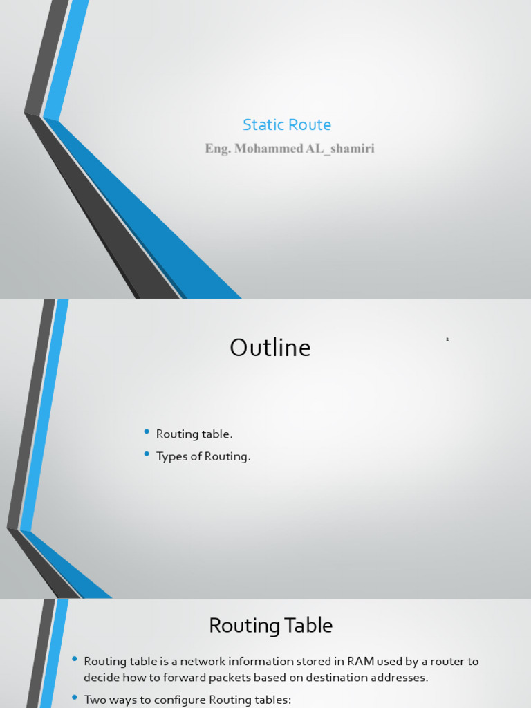 7 - Routing-Static Route - نسخة | PDF
