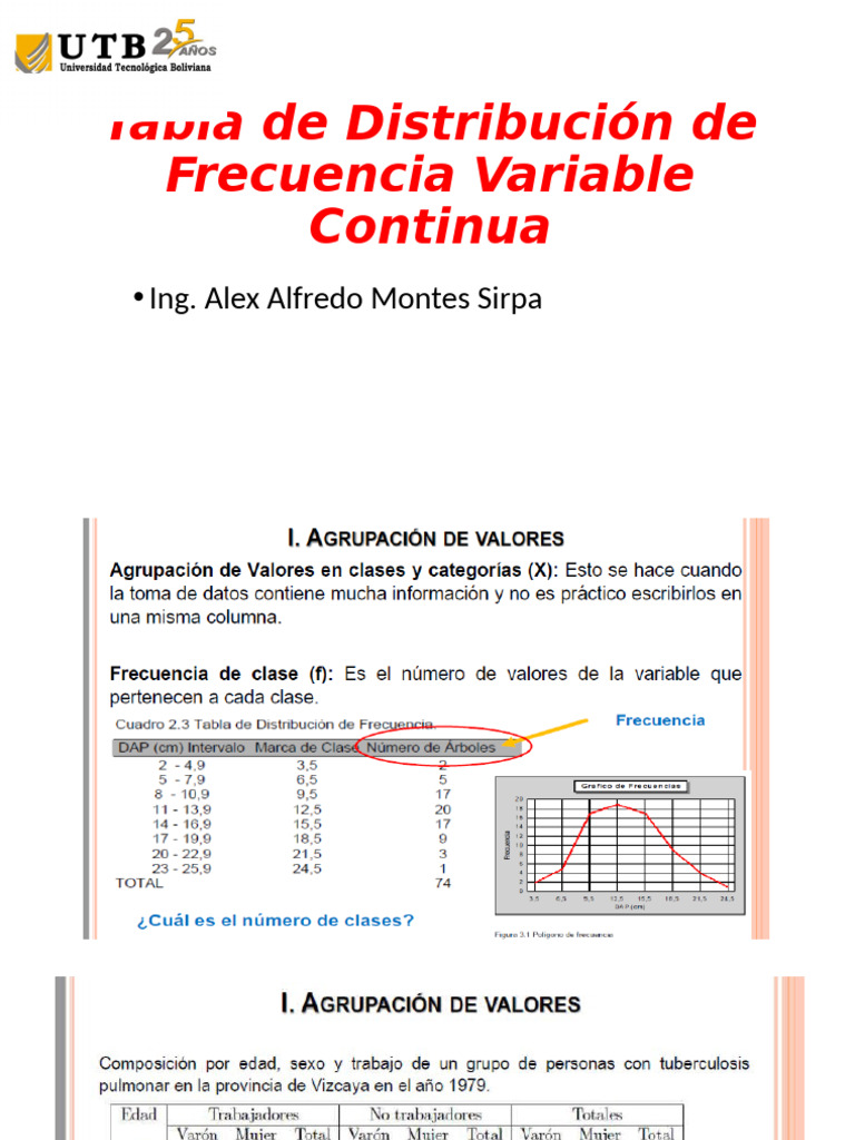 TEMA N° 3 - TABLA DE DISTRIBUCION DE FRECUENCIA VARIABLE CONTINUA | PDF