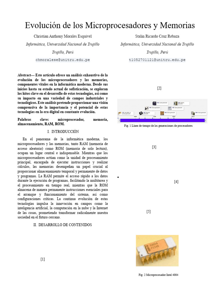 Evolución de Los Microprocesadores y Memorias | PDF | Microprocesador | Disco flexible