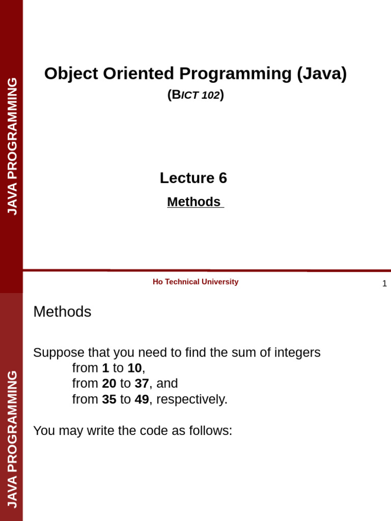 Lec 6 - Methods (1) | PDF