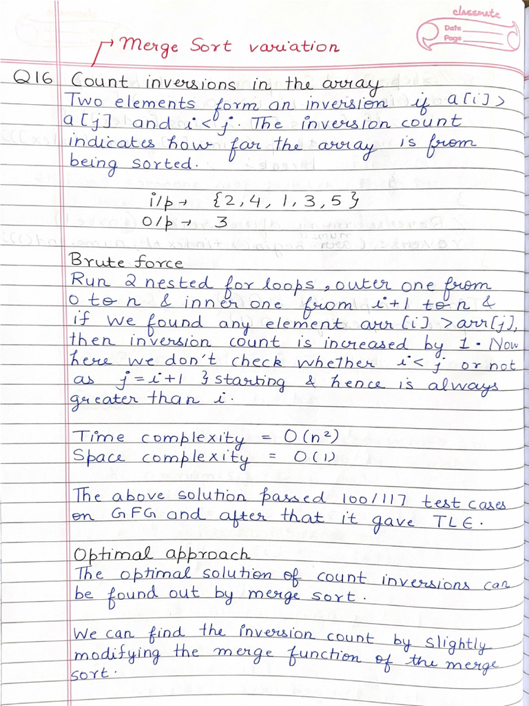 Count Inversions | PDF