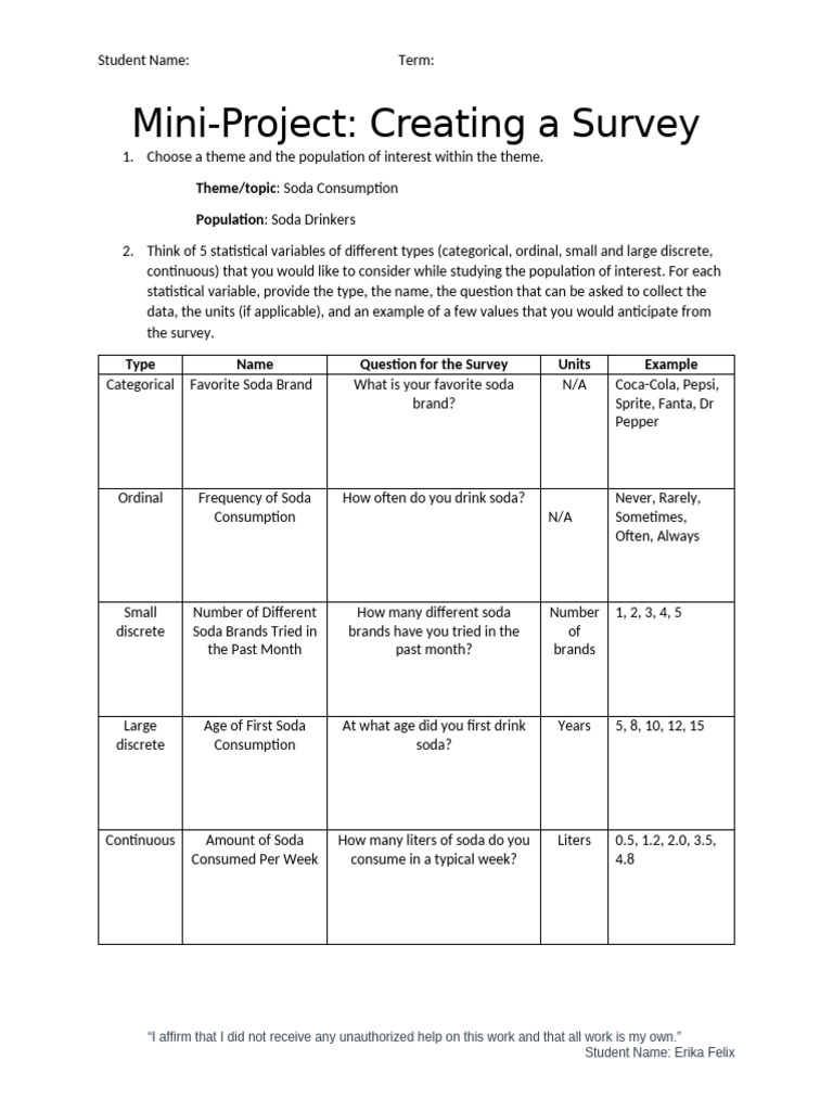 Mini-Project Creating A Survey | PDF