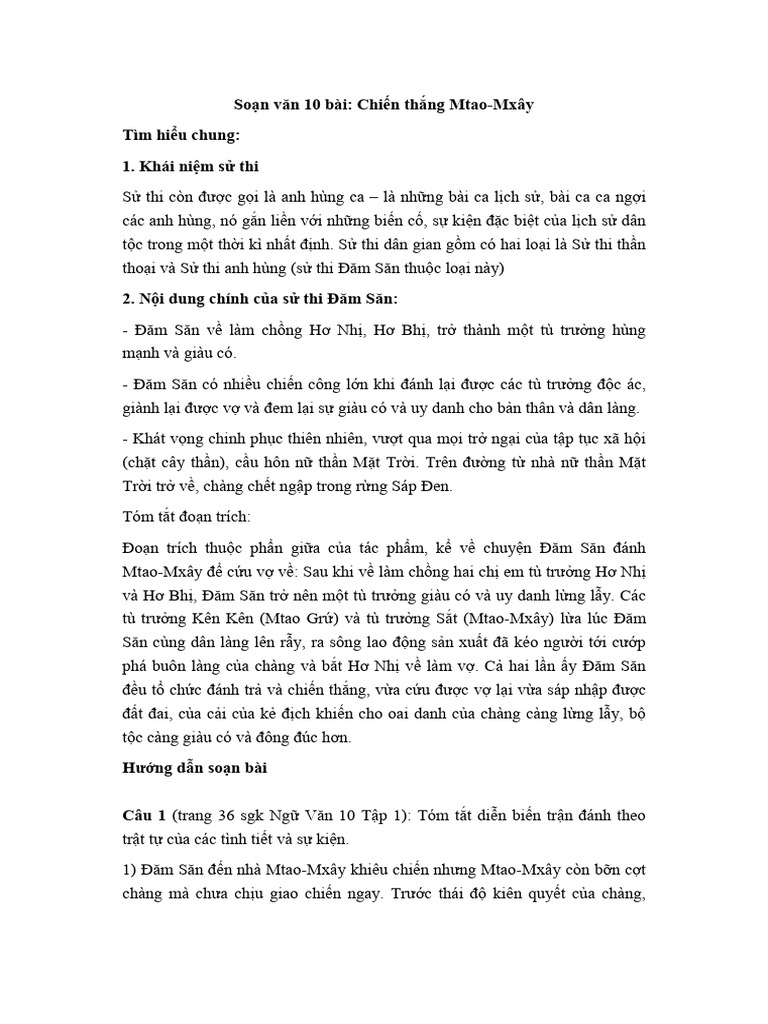Soan Van 10 Bai Chien Thang Mtao Mxay - Output | PDF