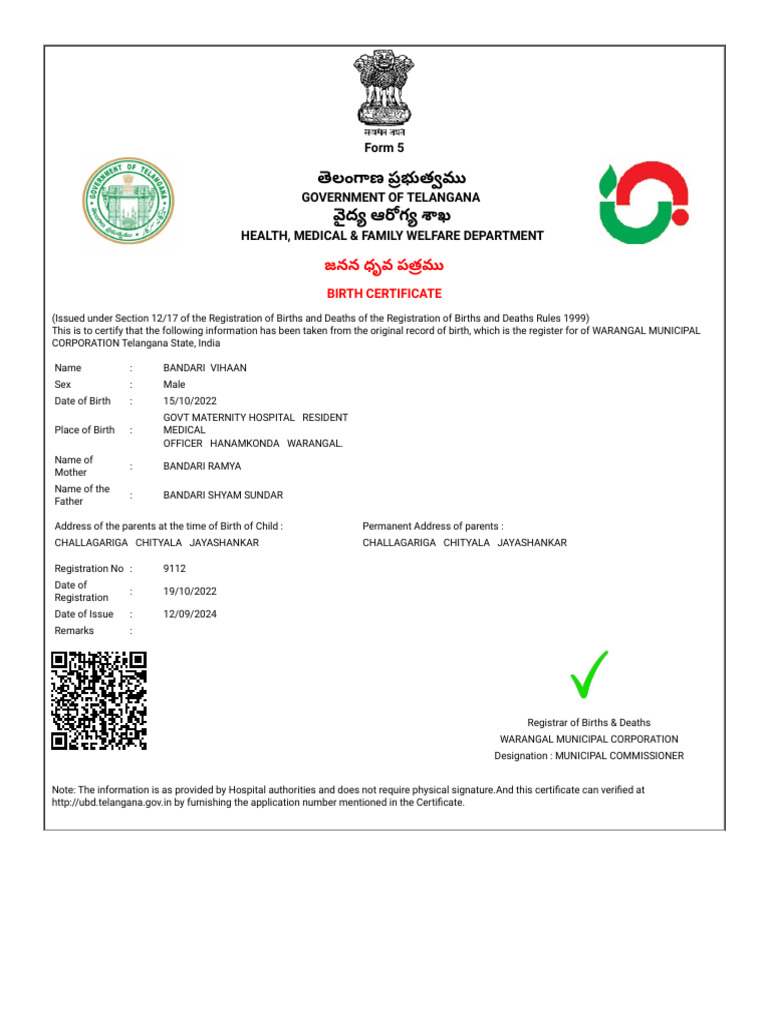Birth Certificate | PDF