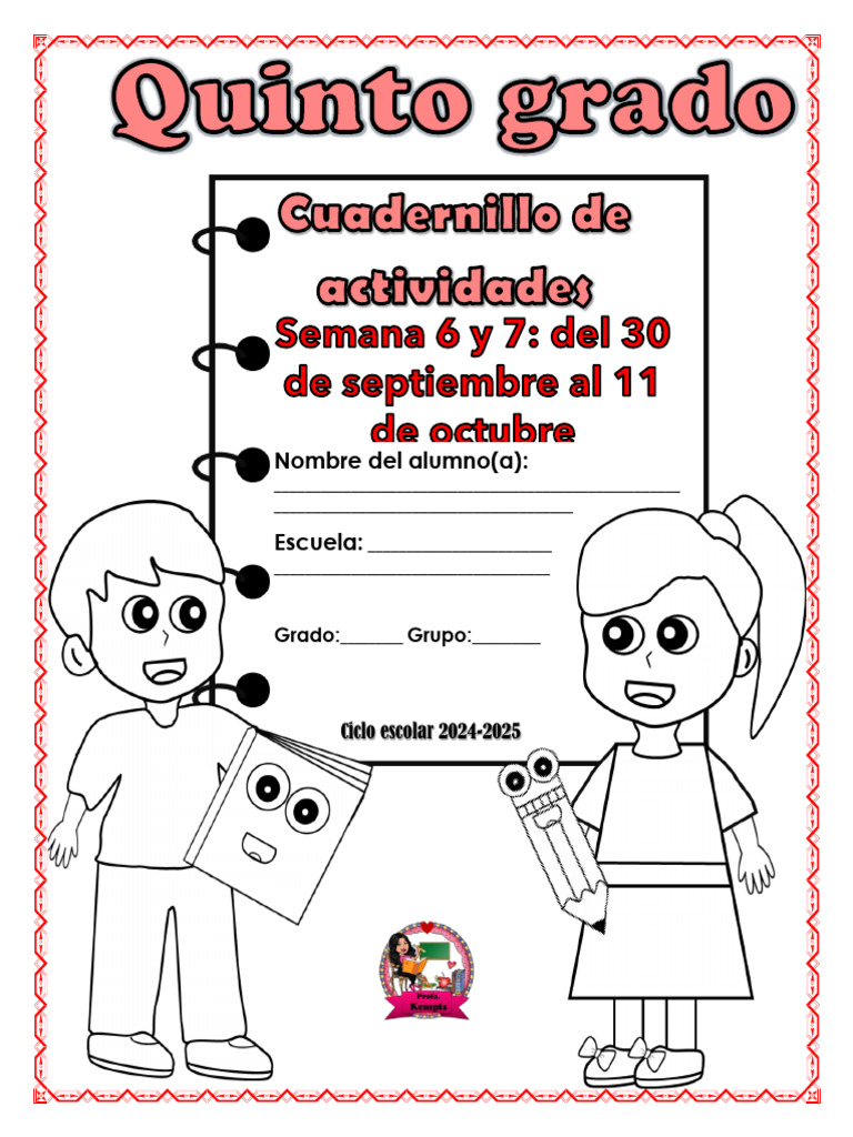 5° S6 y 7 Cuadernillo de Actividades (Anexos) Profa Kempis | PDF