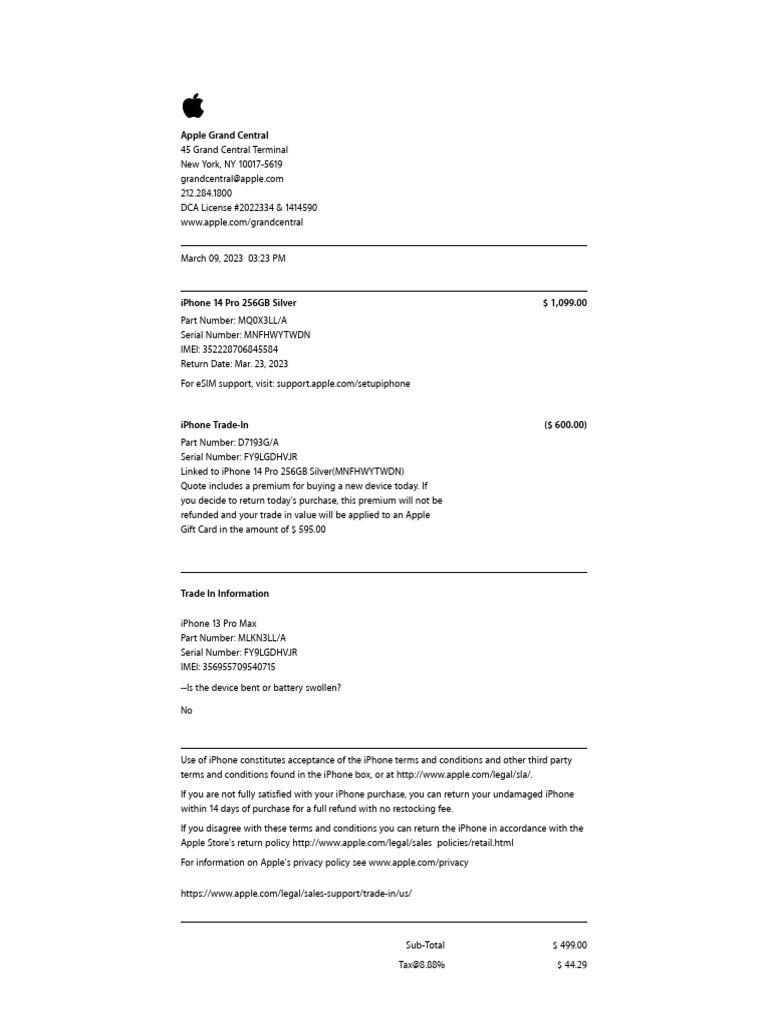 Emailreceipt 20230309R4151025299 | PDF | Apple Inc. | Finance & Money ...