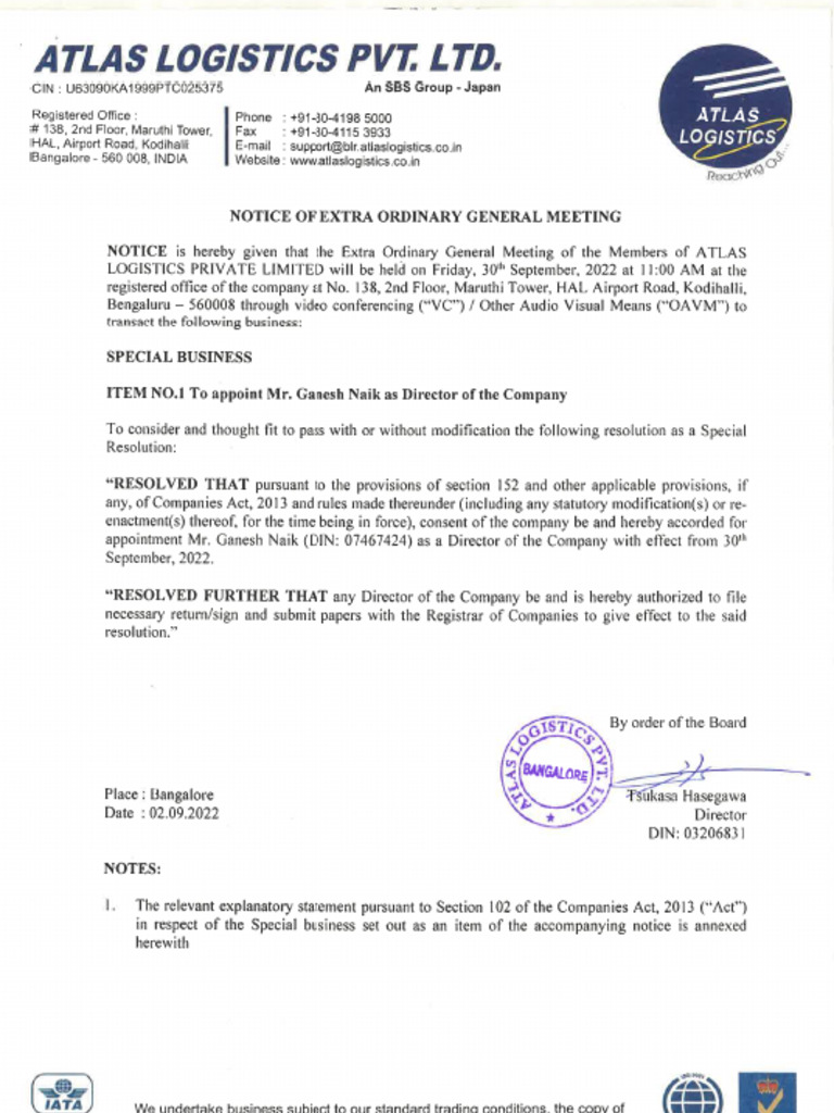 Notice of EGM | PDF
