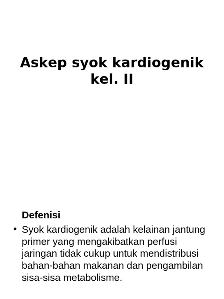 Askep Syok Kardiogenik | PDF