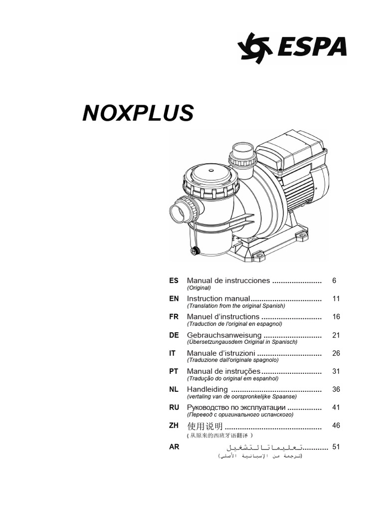 Instruction Manual Noxplus Espa | PDF
