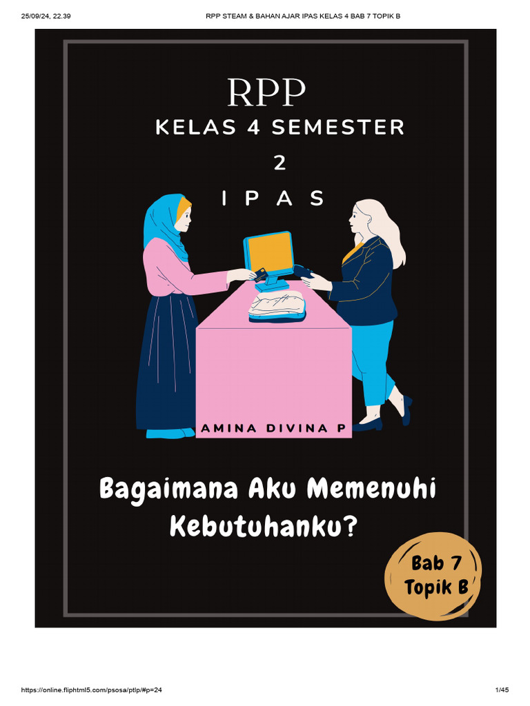 RPP Steam & Bahan Ajar Ipas Kelas 4 Bab 7 Topik B | PDF