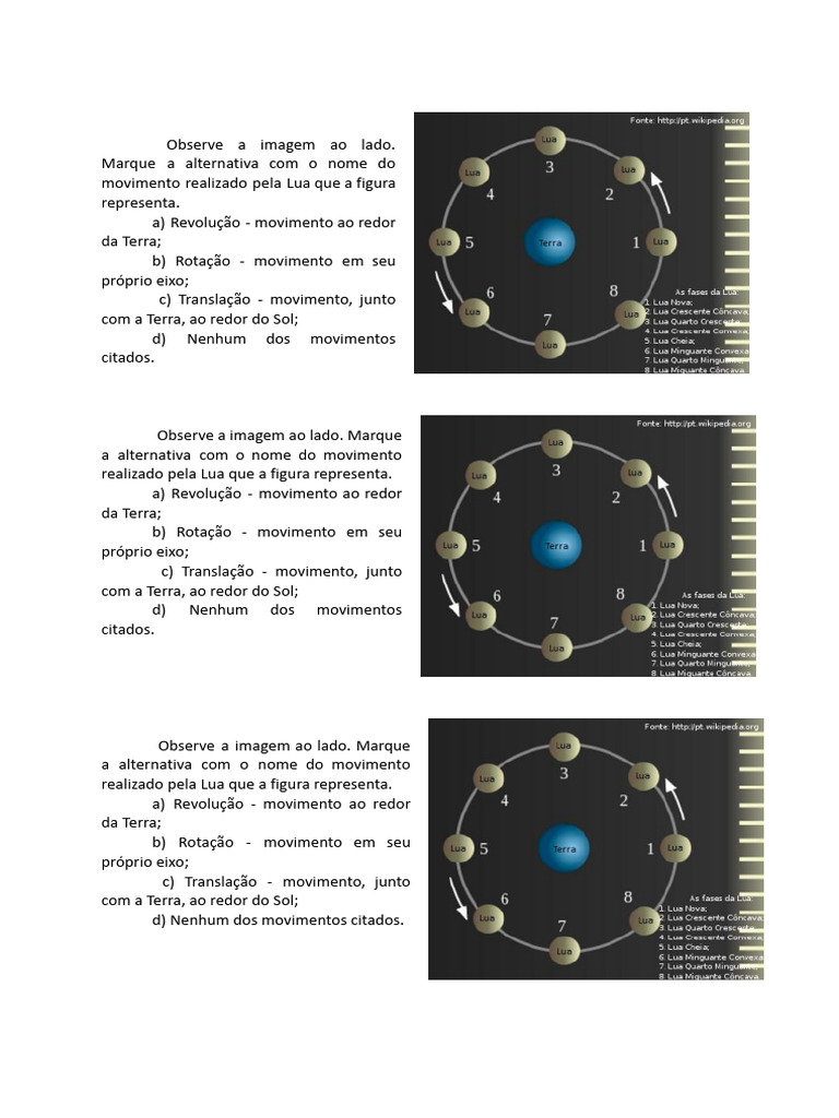 exercicio fases da lua - Documentos Google | PDF