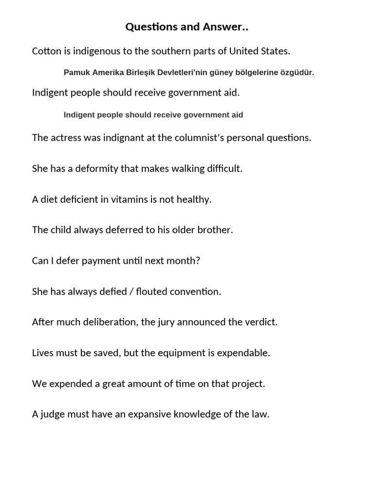 Questions and Answer | PDF