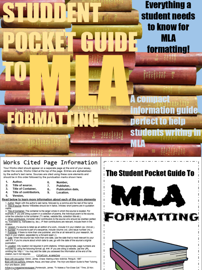 Formatting: A Compact Information Guide Perfect To Help Students Writing in MLA | PDF