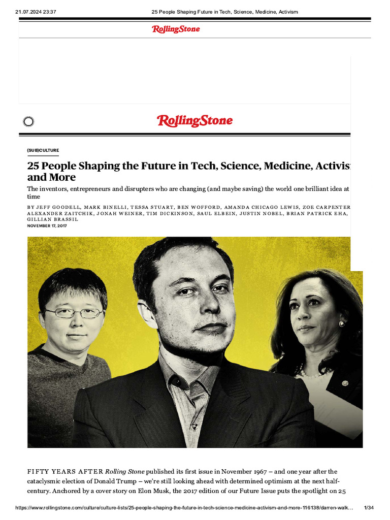 25 People Shaping Future in Tech, Science, Medicine, Activism | PDF
